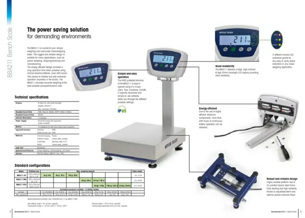 เครื่องชั่ง Mettler BBA211